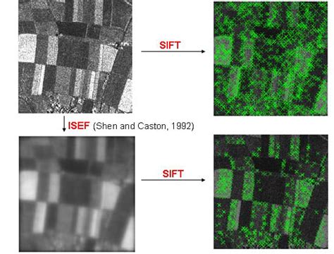 influence of the isef smoothing filter on sift operator detection for a