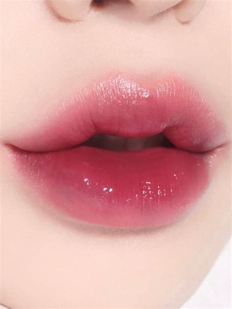 Korean Gradient Lips Glossy Dark Pink Tint Gradient Lips Korean Tint Lipstick Pink Lipstick