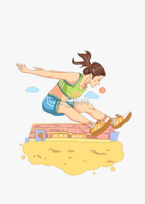 跳远的女孩素材图片免费下载 千库网