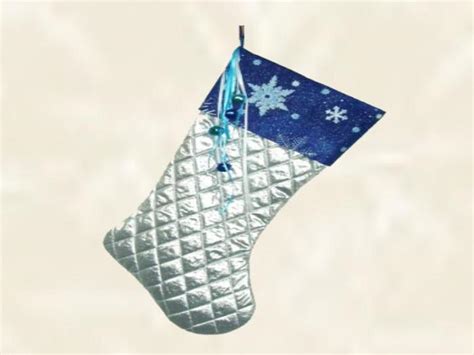 Second Life Marketplace Silver And Blue Padded Xmas Stocking