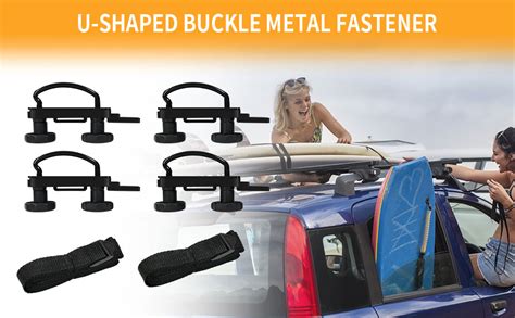 VIKKSAER PCs Universal Roof Box U Bolt Clamps Kit Heavy Duty U Clips Rooftop Cargo Carrier