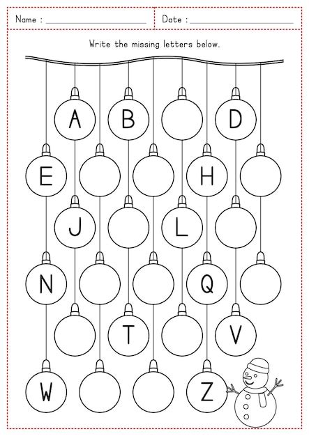 Premium Vector Christmas Theme Printable Missing Letters