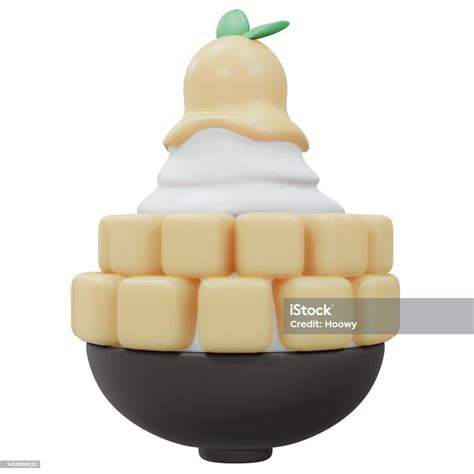 망고 빙수 아이스크림의 3d 렌더링은 흰색에 고립 된 얼음을 면도했습니다 3d 렌더링 만화 스타일 0명에 대한 스톡 사진 및 기타 이미지 Istock