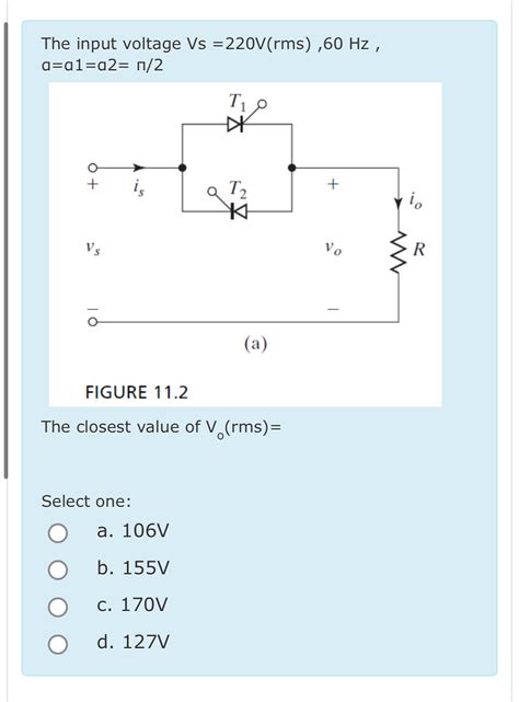 Solved The Input Voltage Vs Chegg