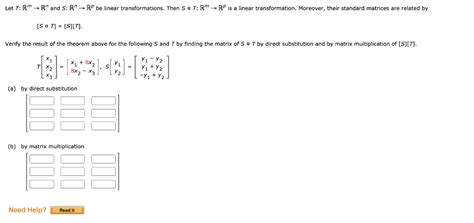 solved let t r r and s r → rp be linear