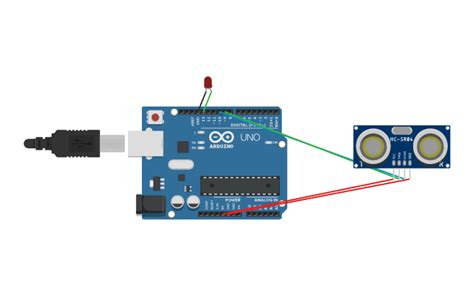 Circuit Design Distance Calculating Sensor Tinkercad