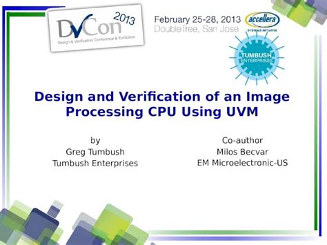 pptx design and verification of an image processing cpu using uvm