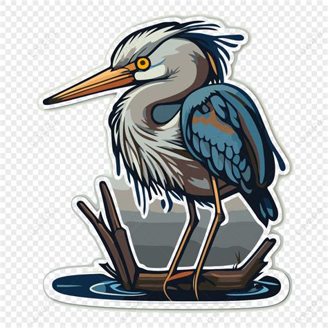 만화 일러스트 파란색 왜가리 스티커 클립 아트 벡터상표 Png 일러스트 무료 다운로드 Lovepik