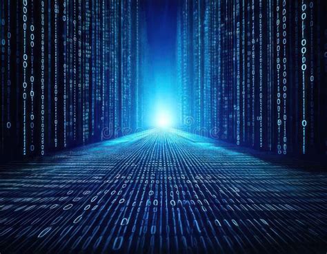 Flowing Binary Code Background In Technology Stock Illustration Illustration Of Flowing