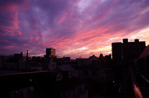 Wallpaper Japan Sunlight Sunset Cityscape Night Nature Sky