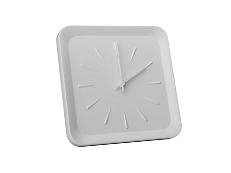 3d Simple White Square Wall Clock 2 O Clock Two O Clock 3d