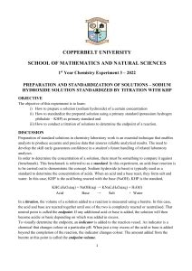 Topic 8 Standardization Titration Of HCl Using KHP
