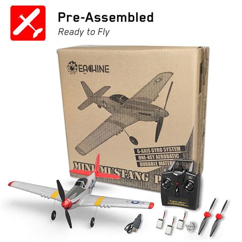 Eachine Mini P 51d Epp 400mm Wingspan 2 4g 6 Axis Electric Rc Airplane Trainer 14mins Fight Time
