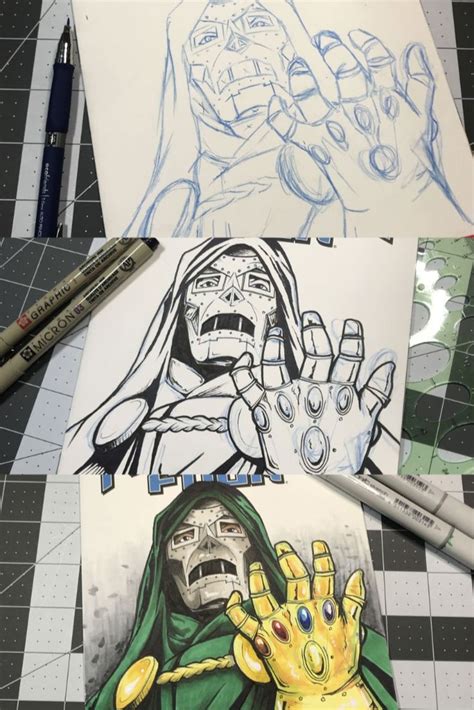 Dr Doom Drawing Sketches Sketch Book Artwork