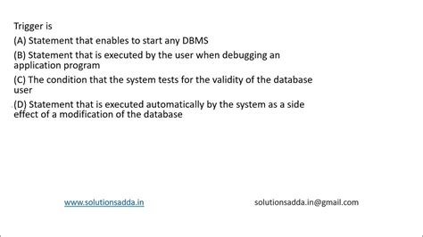 Isro 2016 Dbms Trigger Isro Test Series Solutions Adda