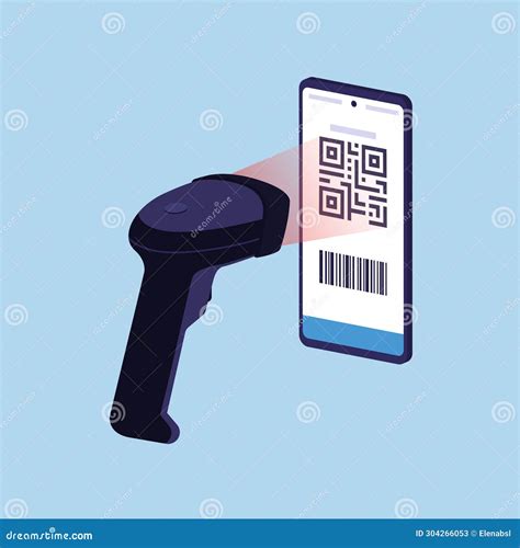 Scanner Recognizing A Qr Code Stock Illustration Illustration Of