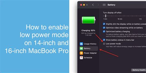 How To Enable Low Power Mode On 14 Inch And 16 Inch Macbook Pro