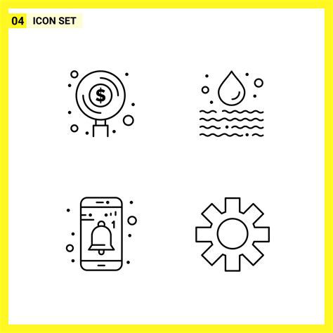 4 Icon Set Simple Line Symbols Outline Sign On White Background For Website Design Mobile