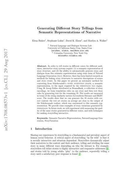 generating different story tellings from semantic representations of