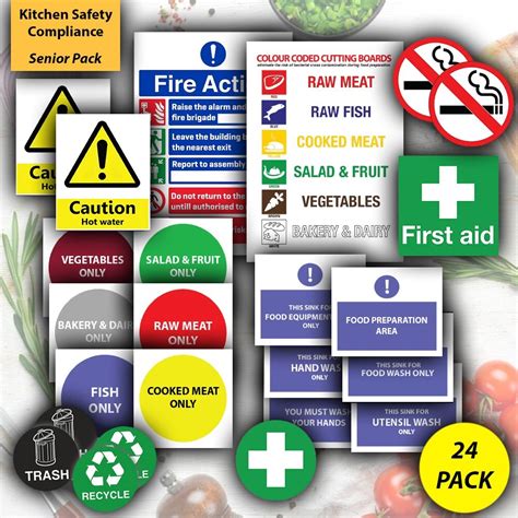 Health And Safety Signs In The Kitchen Kitchen And Food Safety Signs