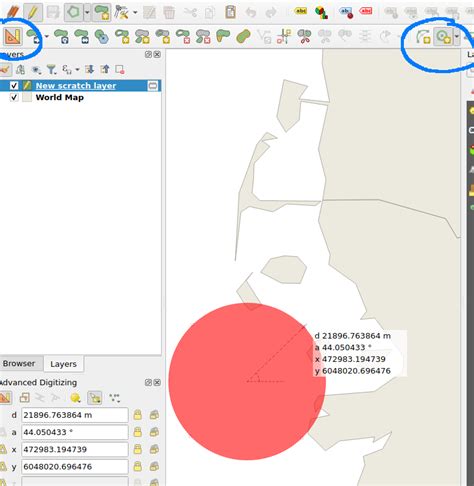 Coordinates Plotting Circle By Center Of Circle And The Radius In Qgis Geographic