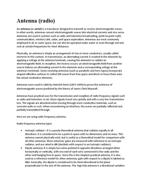 Minor Project Report Pdf Antenna Radio Capacitor