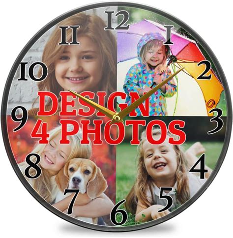 Gzhjmy Personalized Wall Clock Silent Non Ticking Round Clock Battery