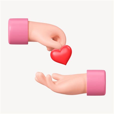 Hand Giving Heart 3d Love Free Photo Rawpixel