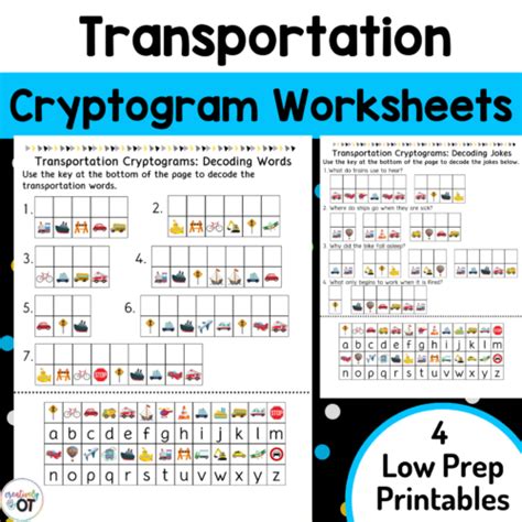 Transportation Cryptogram And Decoding Worksheets Classful