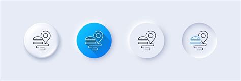 음식 배달 라인 아이콘입니다 위치 지도 핀 기호입니다 선 아이콘 벡터 0명에 대한 스톡 벡터 아트 및 기타 이미지 0명 3