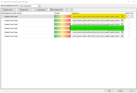 I Am Trying To Copy Conditional Formatting For Specific Cells In Each Row Currently I Have To