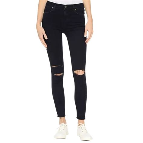 Lisli Women S Juniors Torn Distressed Ripped Destroyed Stretch Skinny
