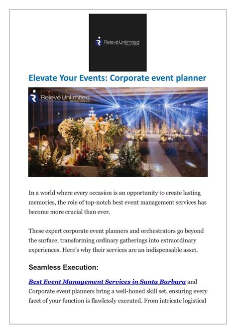 Ppt Elevate Your Events Corporate Event Planner Powerpoint