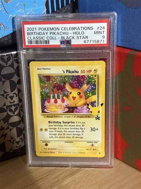 2021 Pokemon Celebrations Classic Collection Birthday Pikachu 24 Psa 9