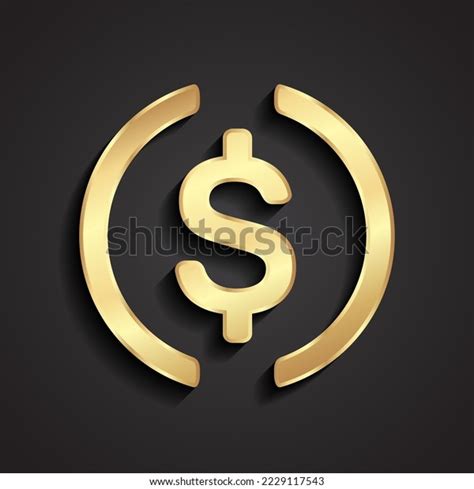 Usd Coin Cryptocurrency 3d Golden Logo Stock Vector Royalty Free