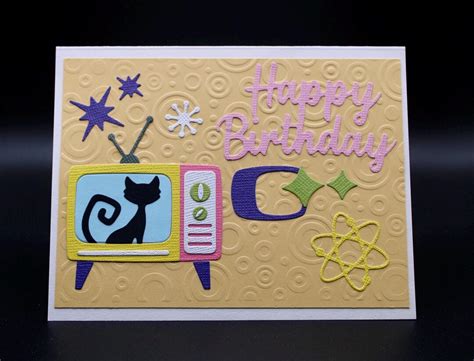 Handmade Mcmmid Century Modern Birthday Card Etsy