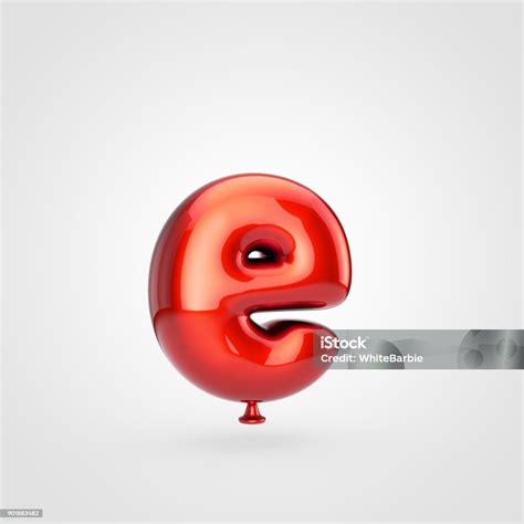 광택 있는 붉은 풍선 E 소문자 흰색 배경에 고립 알파벳에 대한 스톡 사진 및 기타 이미지 알파벳 풍선 0명 Istock