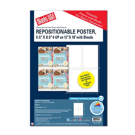 Repositionable Poster Rpde059v4wh Blanksusa
