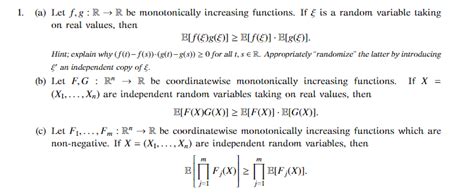 Solved 1 A Let F G RR Be Monotonically Increasing Chegg Com