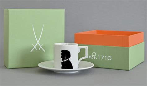 Meißen Manufactory Espresso Set With Silhouette Portrait Richard