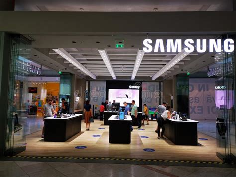 Samsung Smartphones And Accessories At Store Editorial Photo Image Of Connection Cables