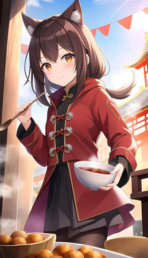 元宵节女孩子人物二次元图片 包图网