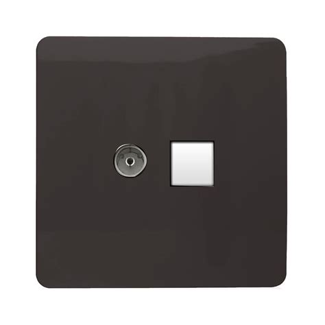 Trendi Switch 2 Gang Tv Co Axial And Rj45 Cat 6 Modern Designer Pc