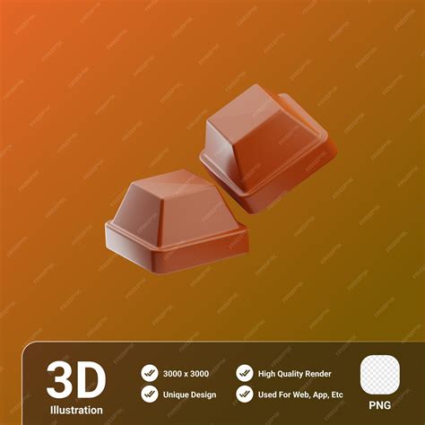 Premium Psd Breakfast Chocolate Cube 3d Illustration
