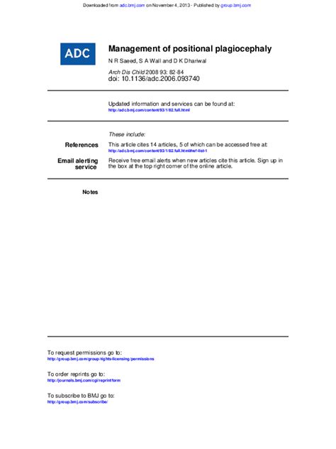 Pdf Management Of Positional Plagiocephaly