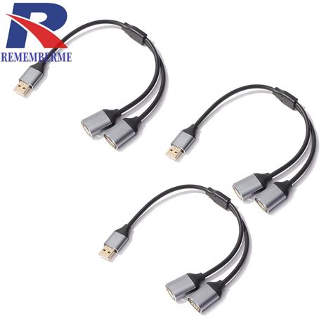 2 In 1 Usb Cable 1 Male To 2 Female Data Hub Power Extension Adapter Y