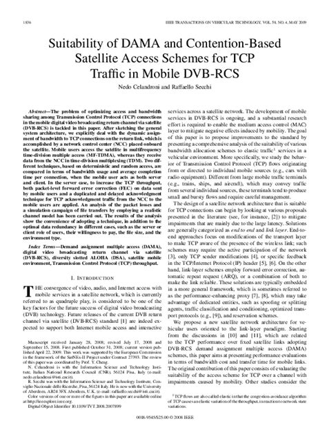Pdf Suitability Of Dama And Contention Based Satellite Access Schemes