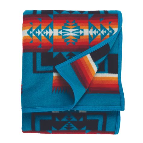 Pendleton Chief Joseph Turquoise Wool Blanket Twin Made In Oregon