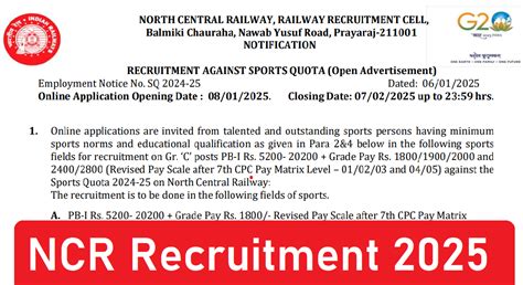 Rrc Ncr Recruitment 2025 Group C Latest Vacancy 2025 07022025 Last