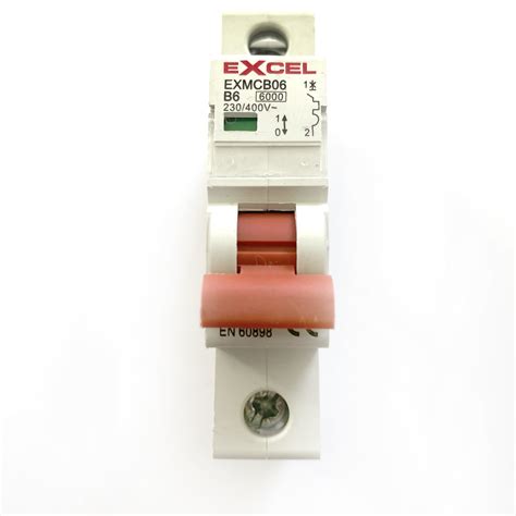 Mcbs Excel Exmcb06 Red Toggle B6 6a 6 Amp Mcb Circuit Breaker Type B